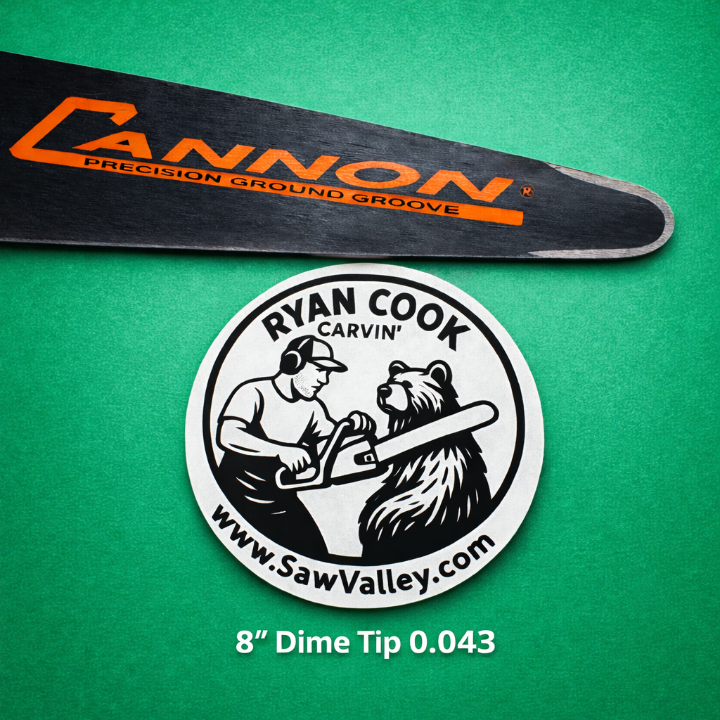 Cannon 8” Dime Tip Carving Bar .043 Gauge | Precision Detail Bar – Saw ...