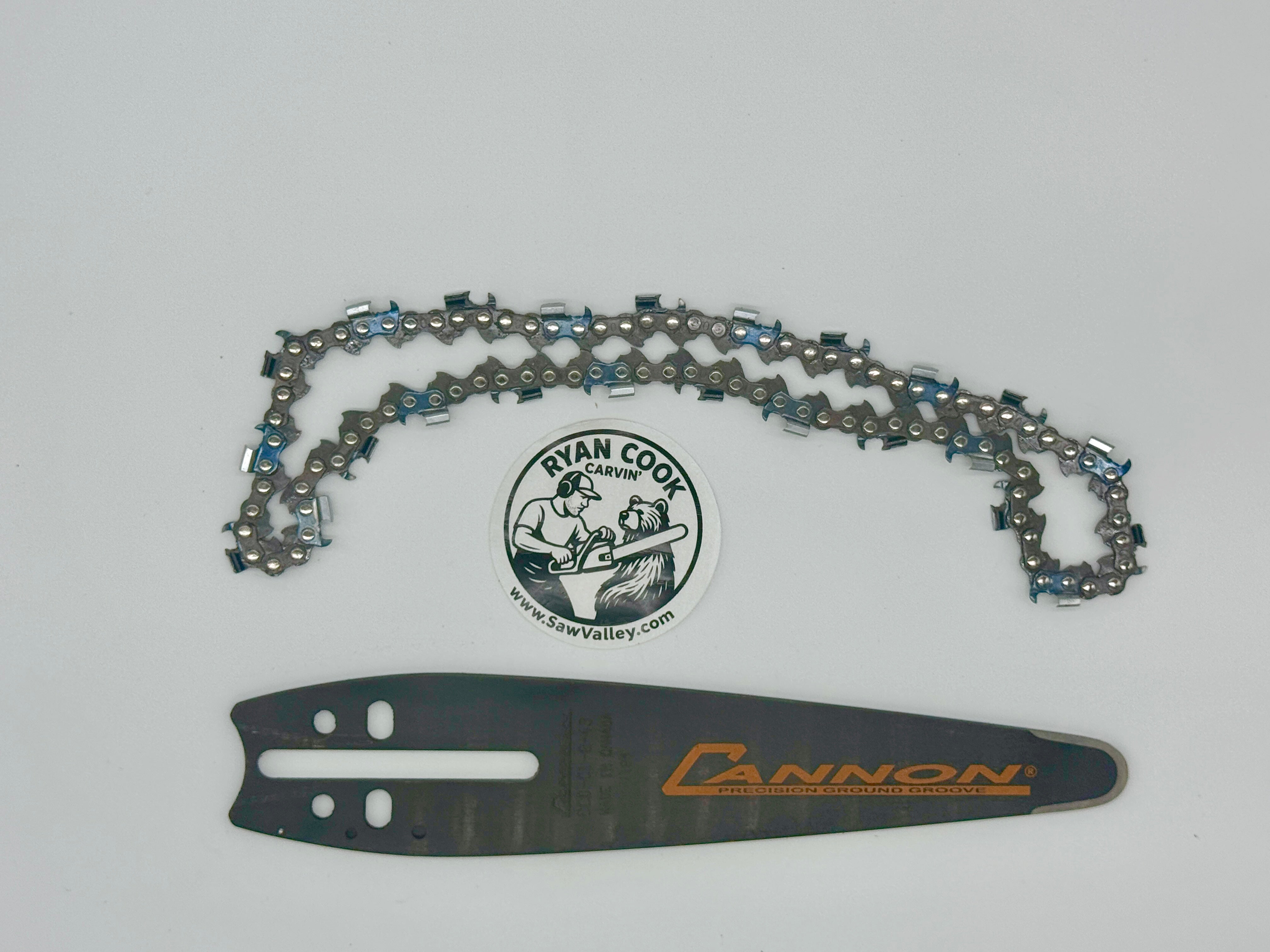 Cannon 8″ Carving Bar & Chain Combo – Dime Tip, C1 Mount (.050 Gauge ...